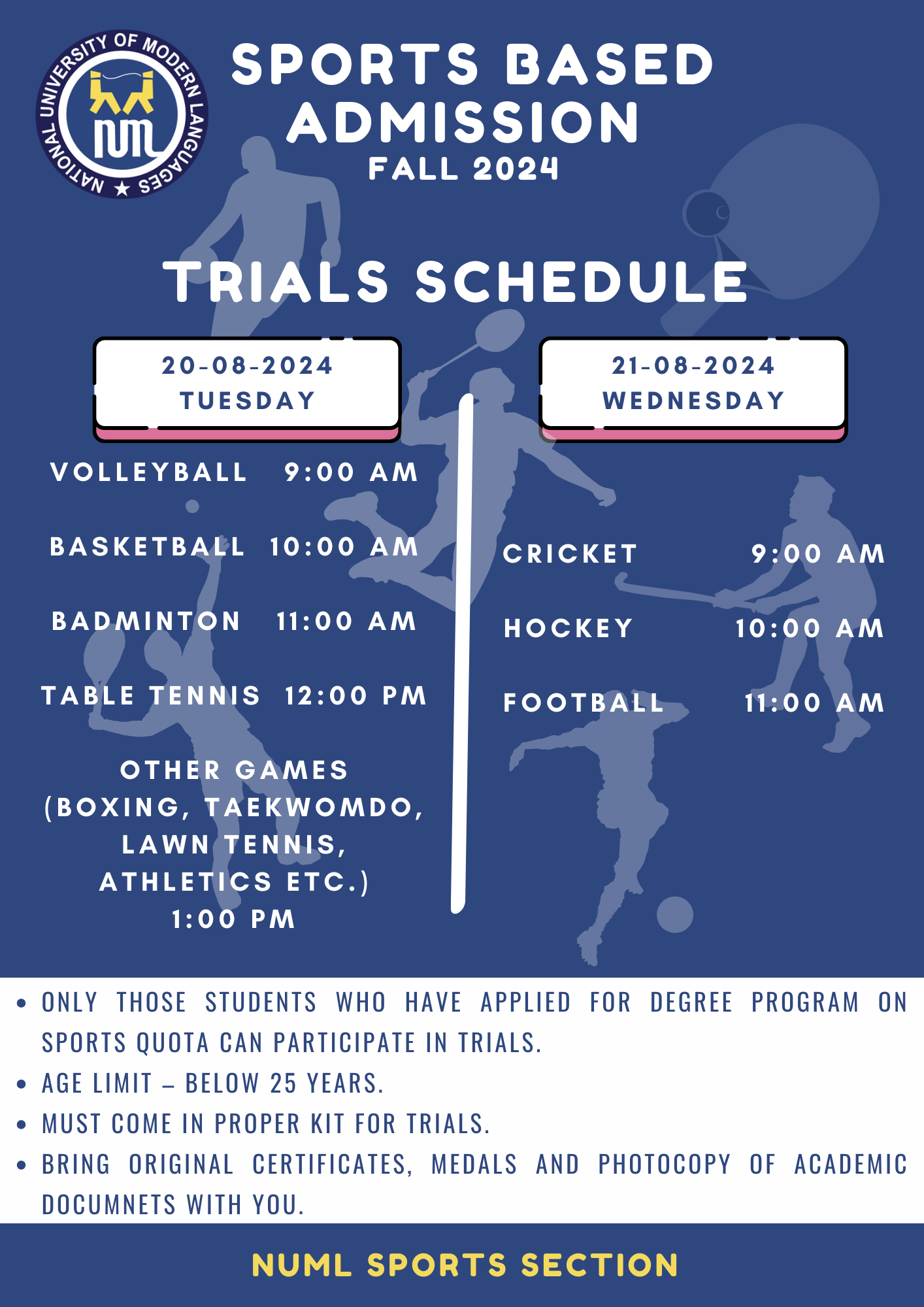 Announcements | NUML